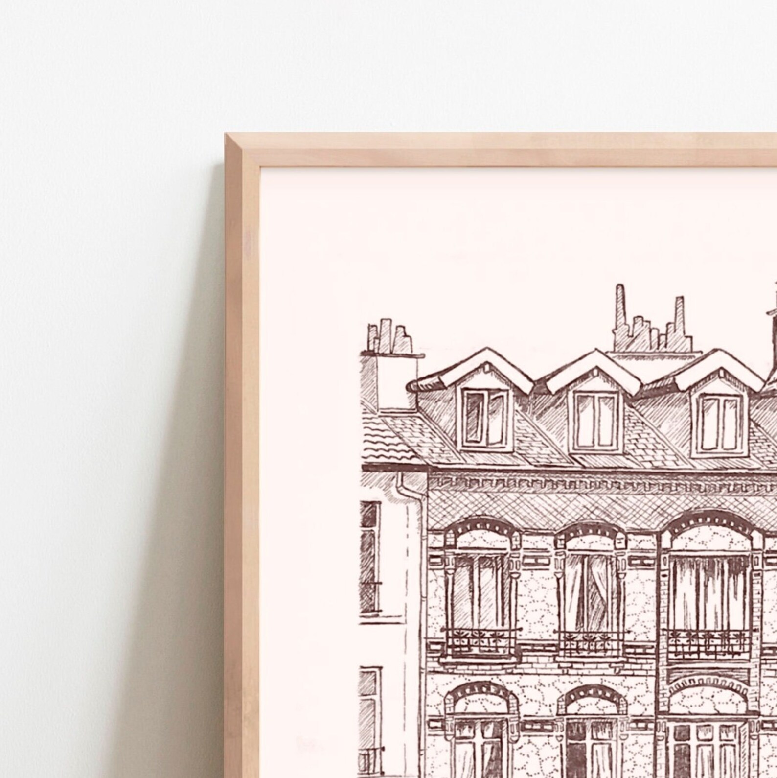 Parisian Architecture Ink Drawing Prints, Set of 4 (digital Download ...