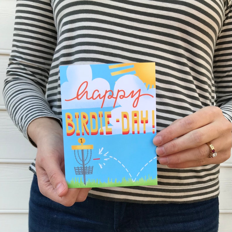 Disc Golf Birthday Card Happy Birdie-day Disc Golf Happy - Etsy