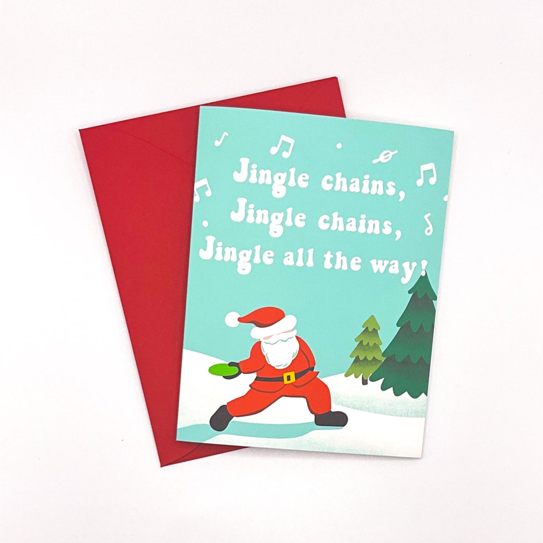 Santa Disc Golf Christmas Card | Disc Golf Holiday Cards | Winter Disc ...