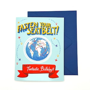 Flight Attendant Birthday Card, “fasten Your Seatbelt for a Fantastic ...