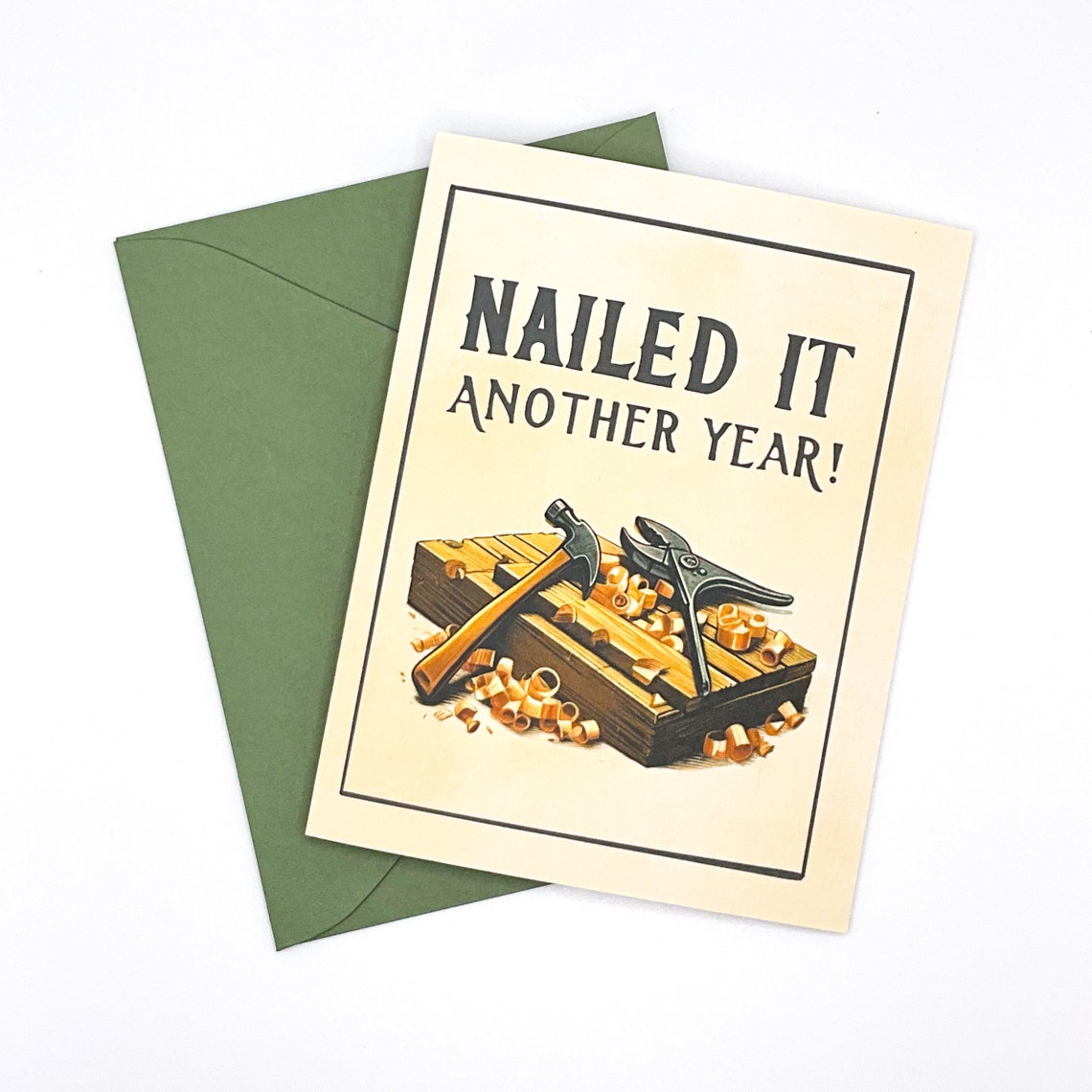 Carpenter Birthday Card: Nailed It! - Hand Illustrated - Etsy