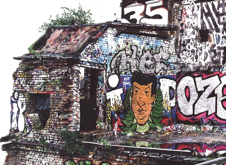 Old Ice Factory,berlin ice Fabrik. Realistic Drawing Ballpoint Pen and ...
