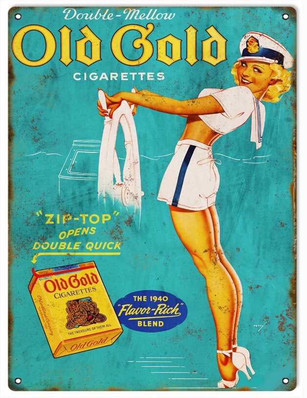 Old Gold Cigarette Sign for sale | Only 3 left at -65%