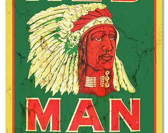 Red Man Tobacco Sign - Etsy