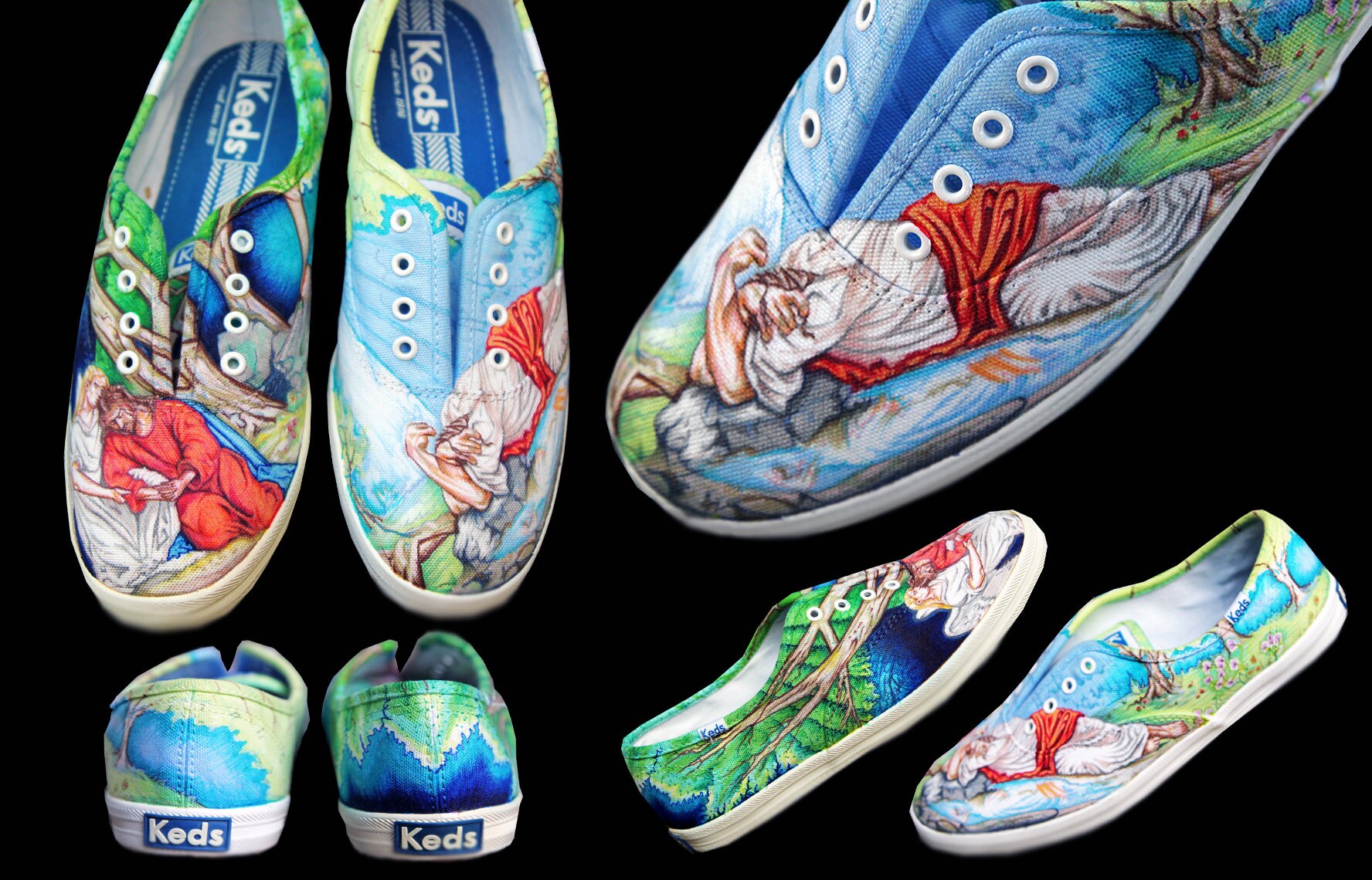 Hand Drawn, Custom Shoes, Custom Art, Handmade, Sharpie Ink, Unique ...