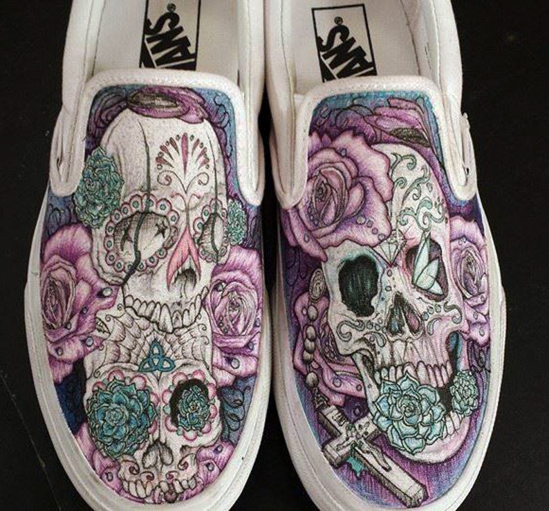 Hand Drawn, Custom Shoes, Custom Art, Handmade, Sharpie Ink, Unique ...