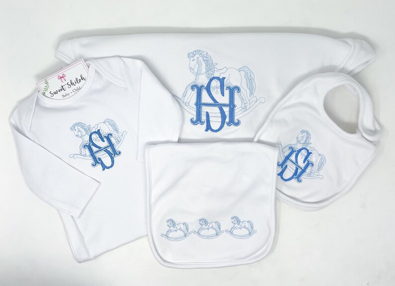 Baby Monogram Gift Set Baby Boy Monogram Blanket Monogram - Etsy