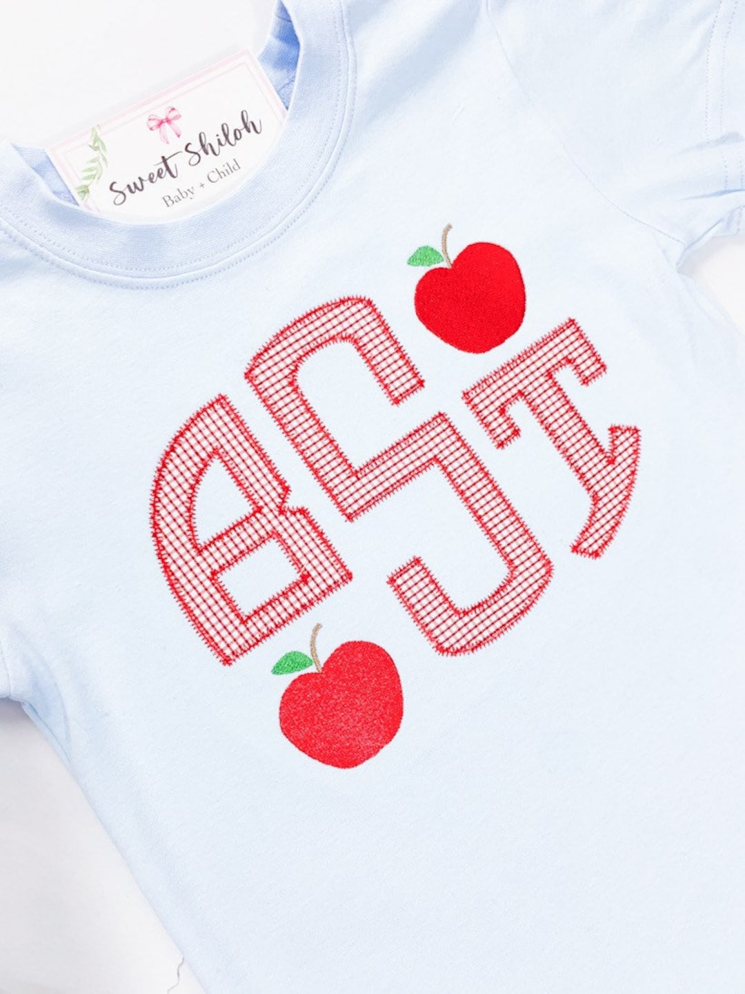 Boys Monogram School Shirt, Back to School Outfit, Apple Tee Shirt ...