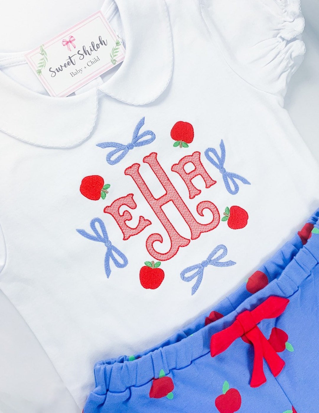 Girls Apple Frame School Shirt, Toddler Preschool Top, Apple Tee Shirt ...