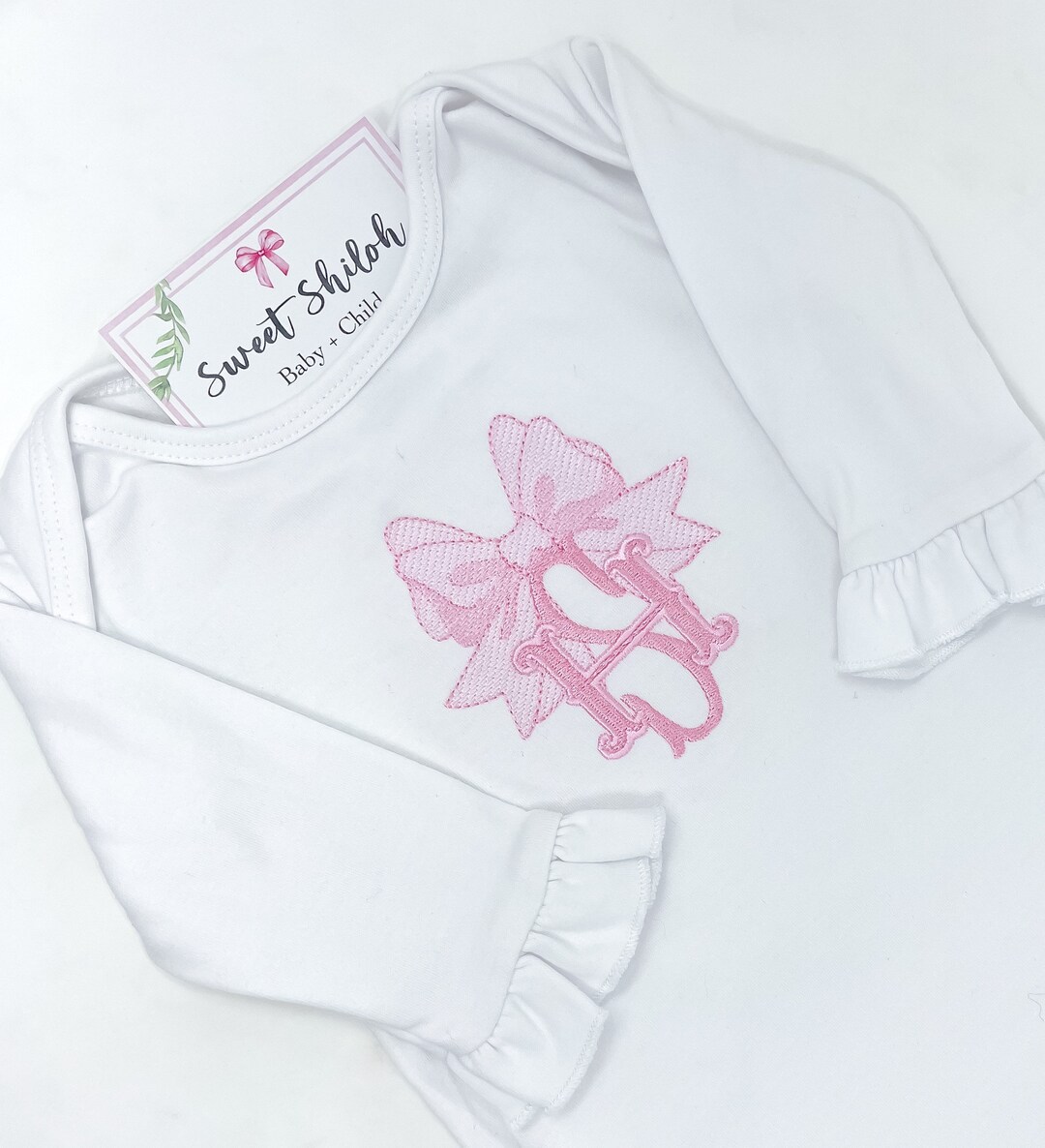 Baby Monogram Gift Set, Baby Girl Monogram Blanket, Monogram Bow Baby ...