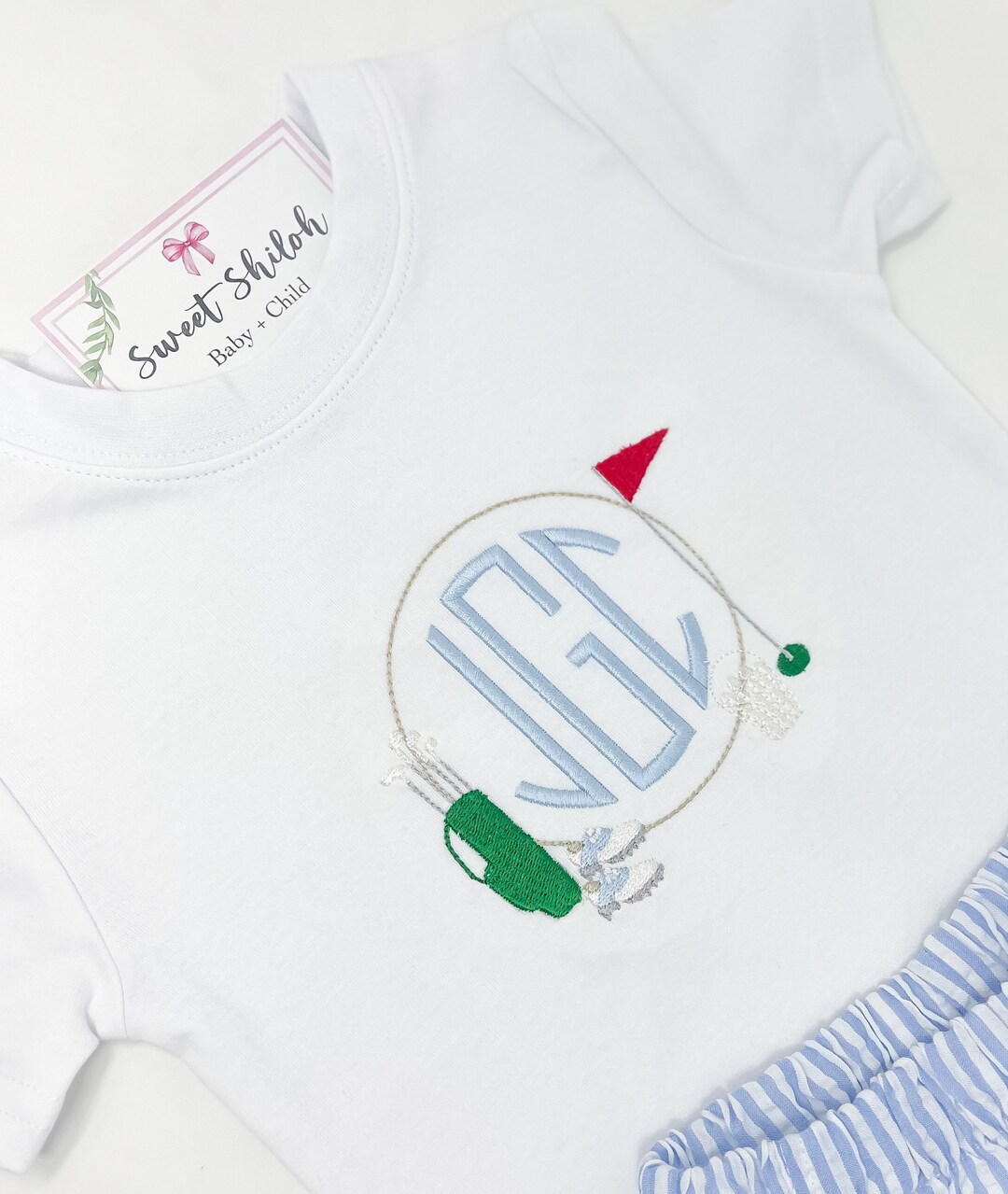 Boys Monogram Golf Frame Shirt, Boys Golf Course Shirt, Boys Monogram ...