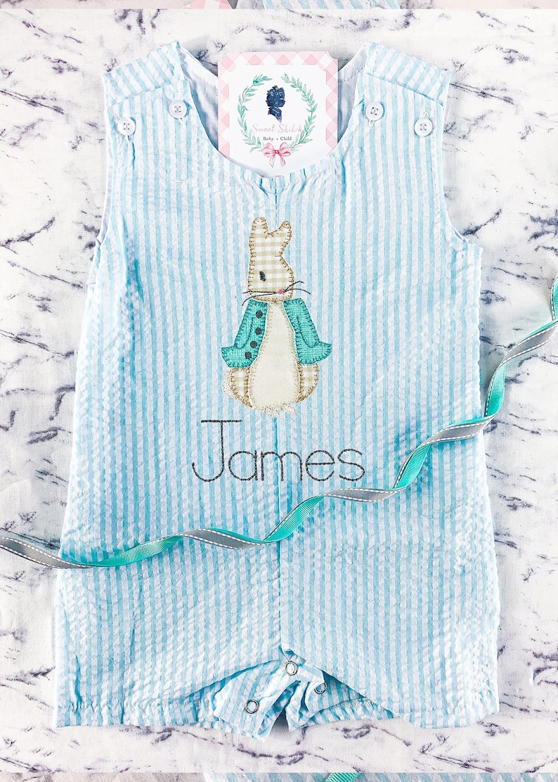 Boys Easter Jon Jon Bunny Rabbit Jon Jon Baby Boy Easter | Etsy