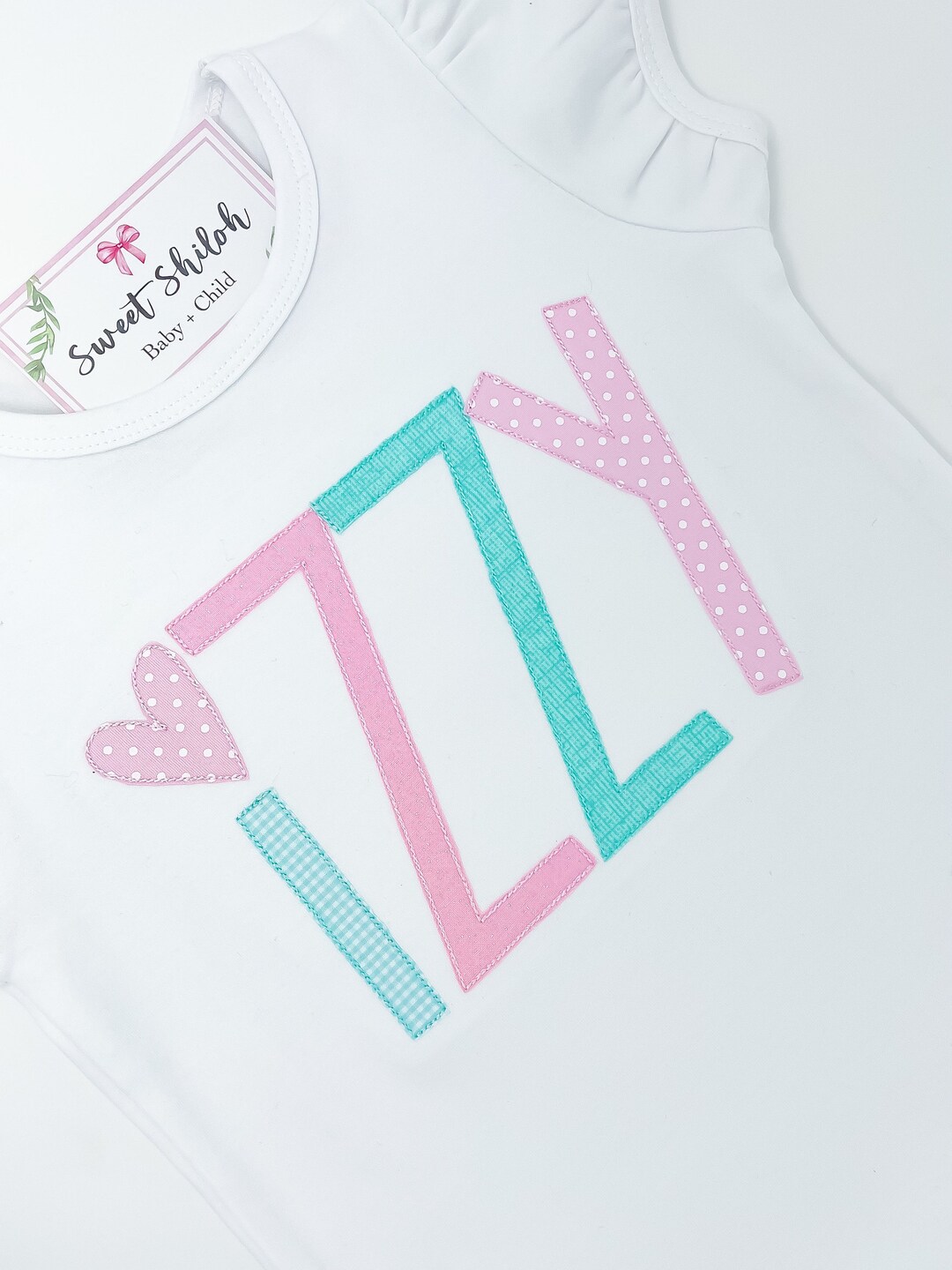 Monogram Girls Shirt, Baby Applique Name Shirt, Girls Birthday Monogram ...