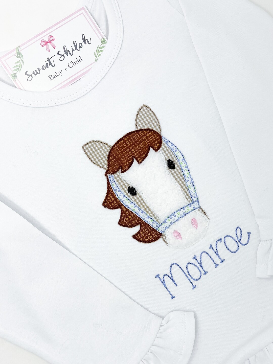 Girls Monogram Horse Shirt, Baby Girls Horse Shirt, Horse Birthday ...