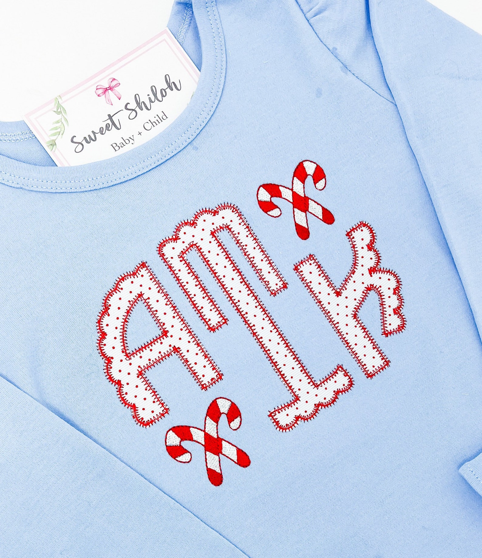 Girls Candy Cane Monogram Shirt Baby Girl Christmas Shirt - Etsy