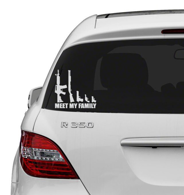 Gun Family Decal Meet My Family 7.6x8 Vinyl Decal | Etsy