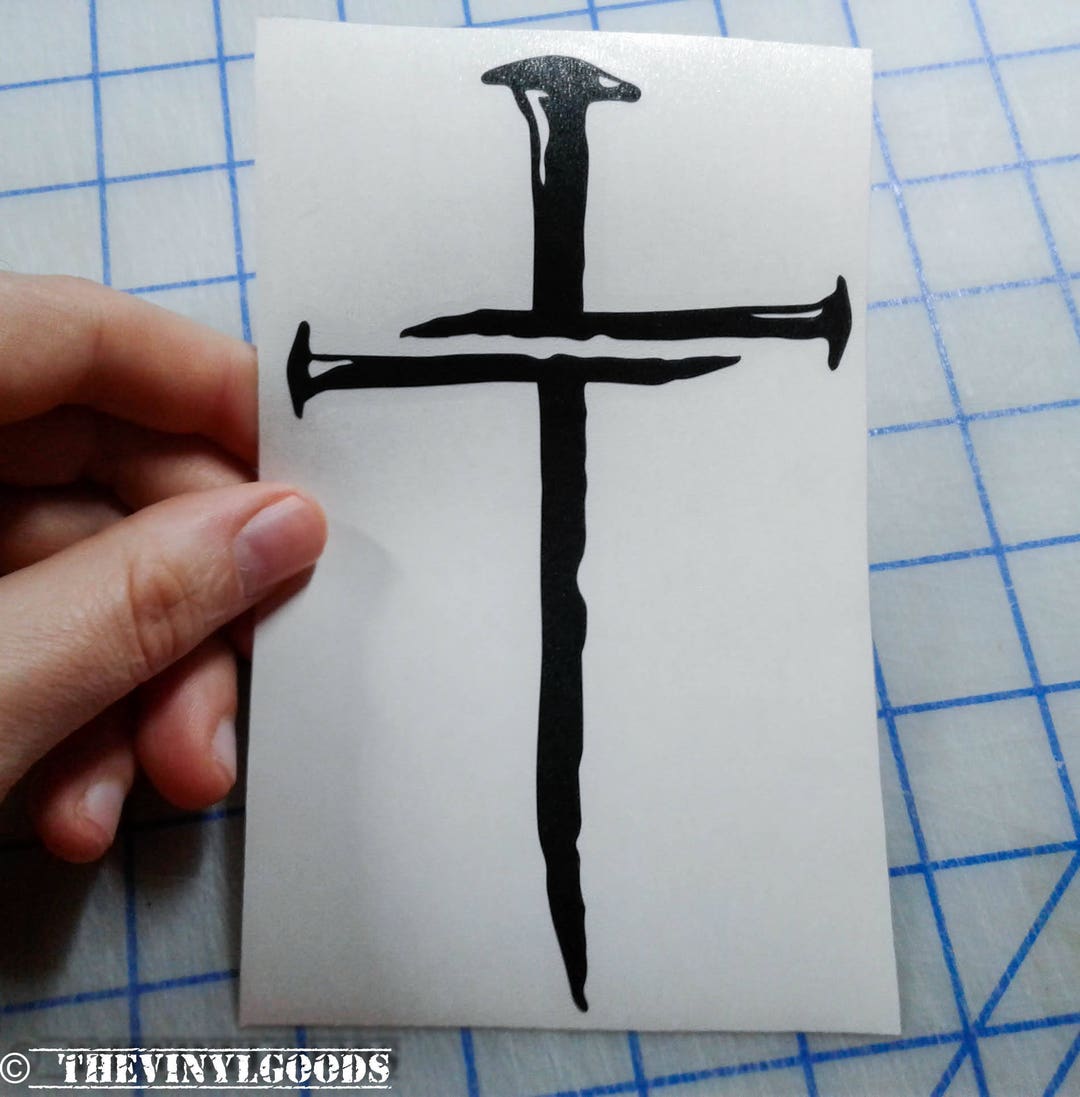 3 Nails 1 Cross Decal.. Nail Cross Decal.. Cross Decal.. Three Nails ...