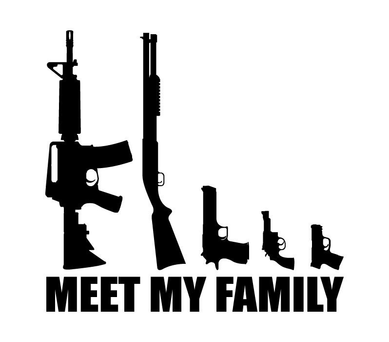 Gun Family Decal Meet My Family 7.6x8 Vinyl Decal | Etsy