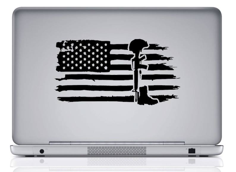 Fallen Soldier Decal Fallen Soldier Tattered Flag Decal Etsy