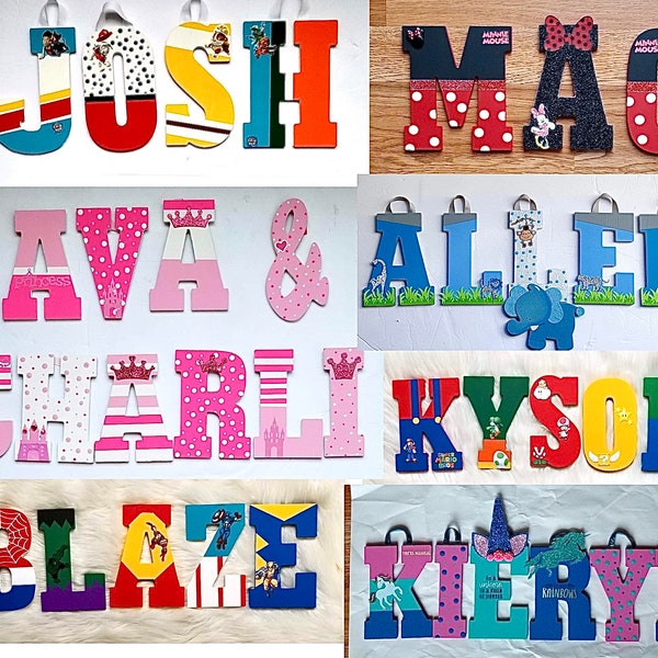 Painted Wood Letters - Etsy