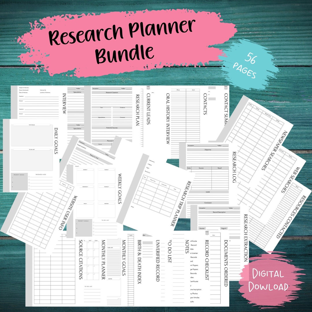 Ancestry Research Planner Genealogy Organizers Printable Ancestry ...