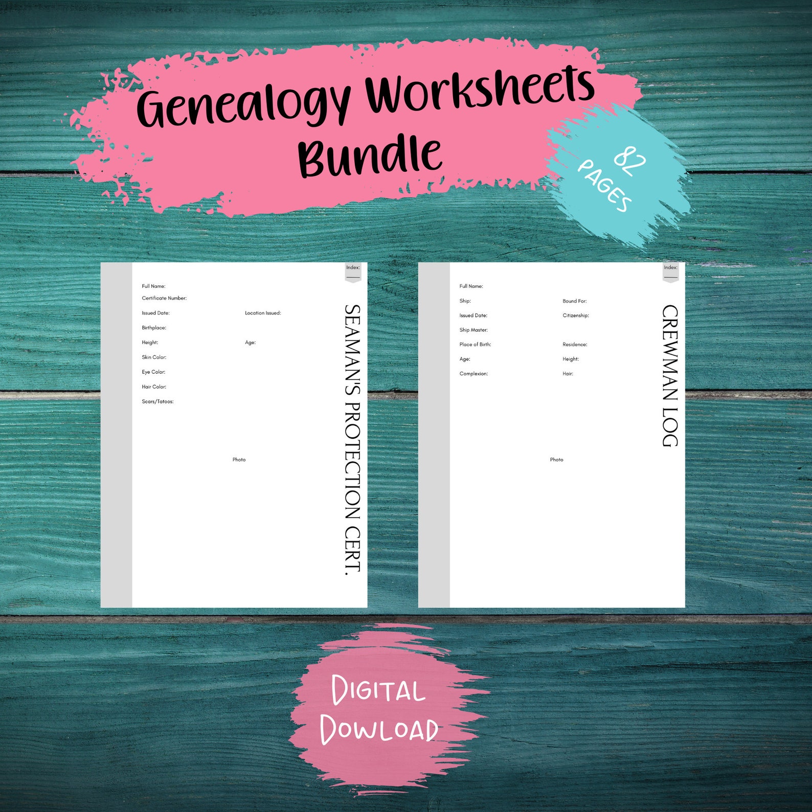Genealogy Worksheets | Ancestry Printable | Family Research Downloads ...