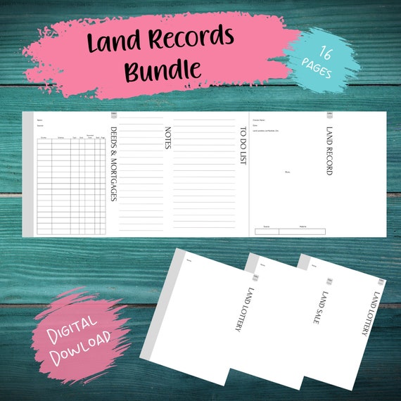 Land Records Printable Genealogy Forms Ancestry Research - Etsy