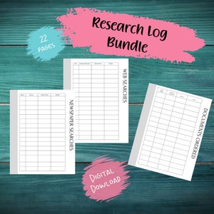 Research Logs Bundle | Family Research | Genealogy Planners | Ancestry ...