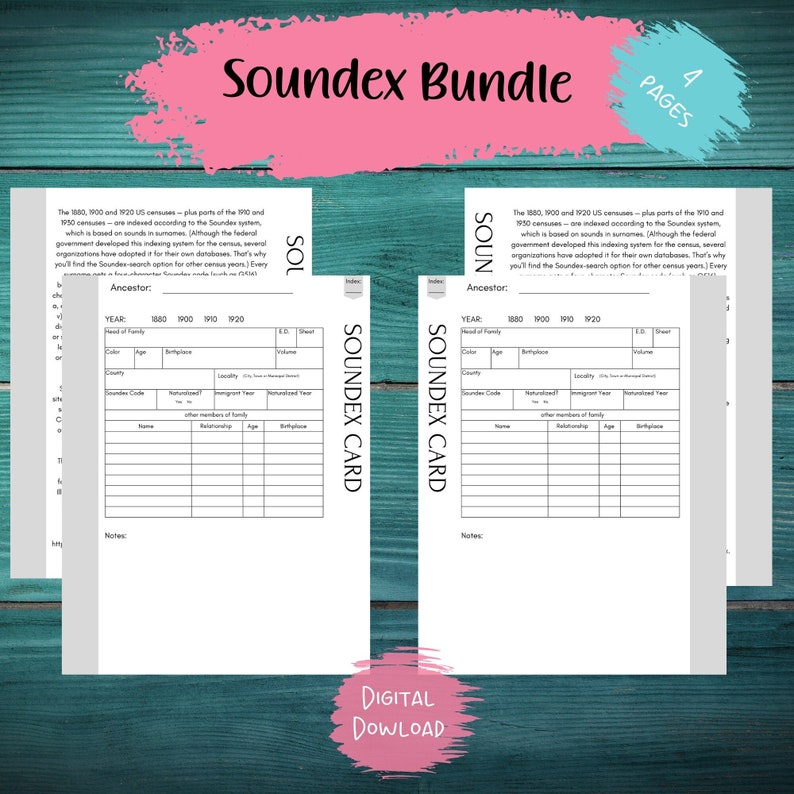 Genealogy Soundex Ancestry Research Family History - Etsy