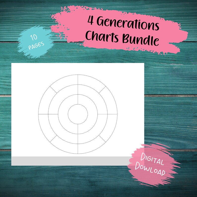 4 Generation Ancestry Family Tree | Family Tree Printable | Family Tree ...