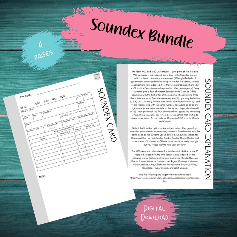 Genealogy Soundex Ancestry Research Family History - Etsy