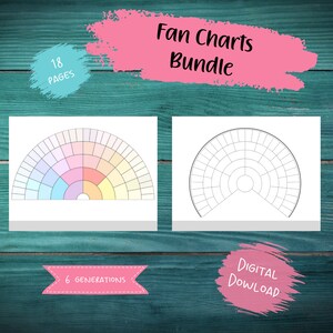 Ancestry Fan Charts | Printable Family Tree | Genealogy Worksheet ...