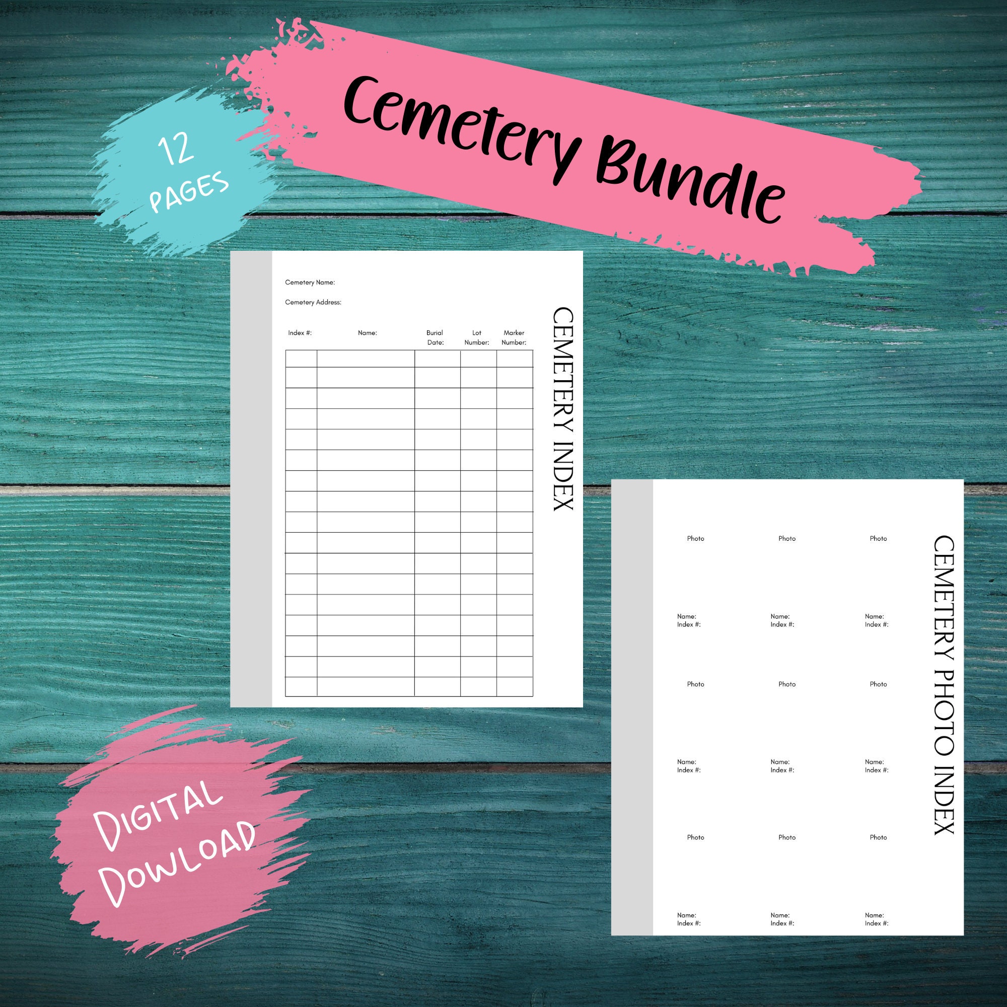 Cemetery Bundle | Family Research | Genealogy Forms | Ancestry Charts ...