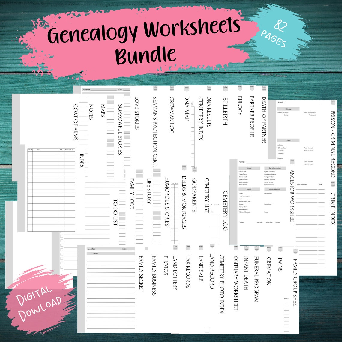 Mega Genealogy Research Bundle Family Trees Ancestry - Etsy
