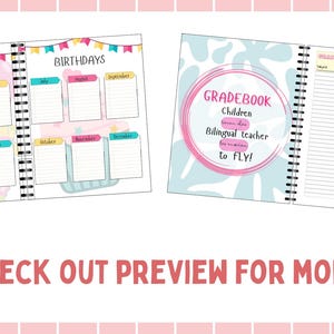 Printable Bilingual Teacher Planner for 2024 - 2025 School Year ...