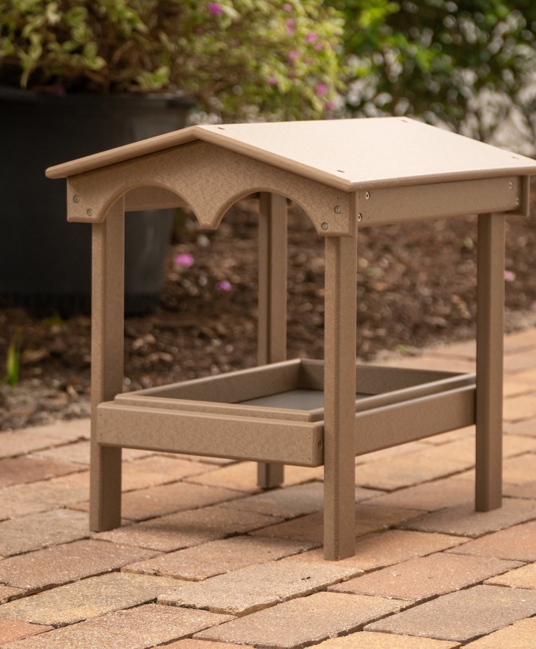 Large Covered Platform Ground Bird Feeder With Removable Seed Tray ...