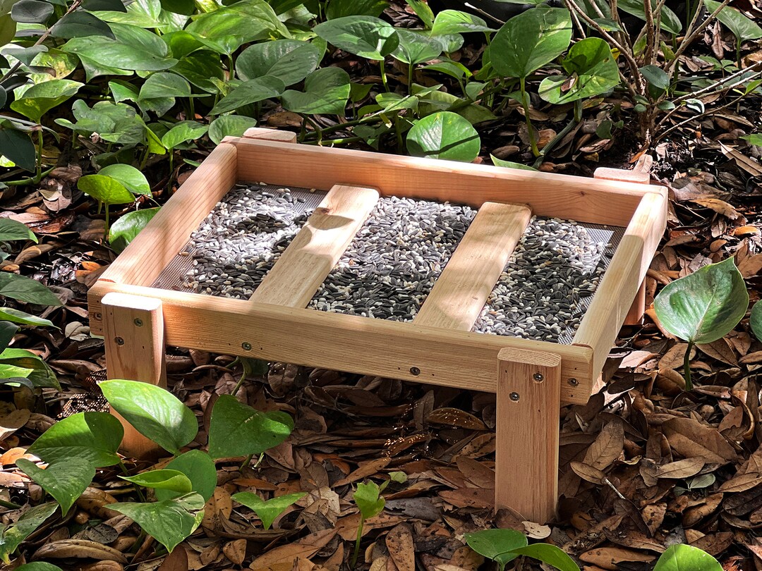 Open Platform Ground Bird Feeder Seed Tray With Reinforcement - Made ...