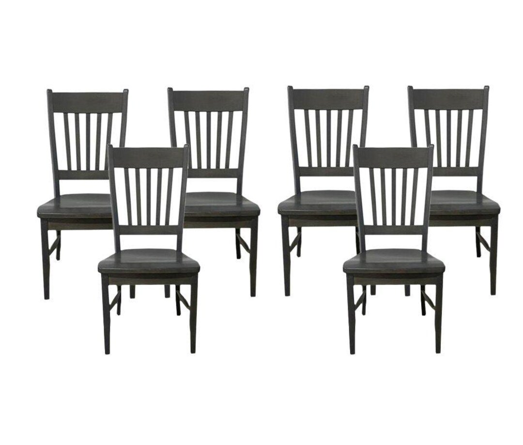 Solid Brown Maple Wood Dining Chairs Set, Wooden Side Chairs for Dining ...