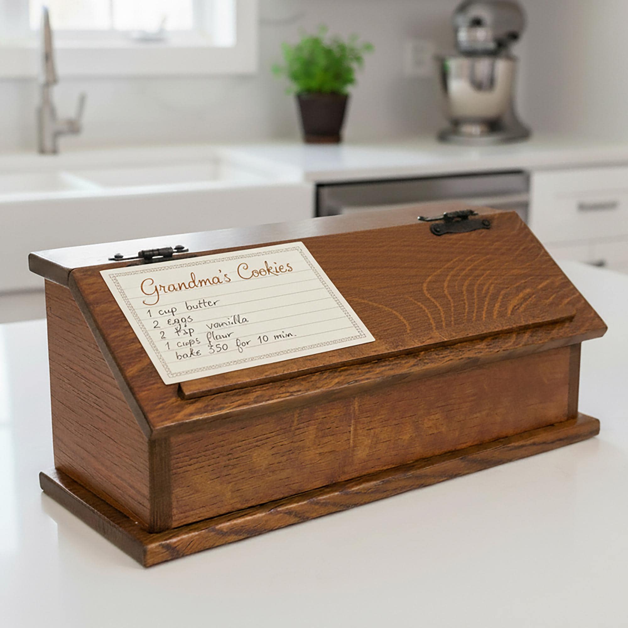 Dutchcrafters Solid Wood Double Recipe Box, Holds Size 4x6 Recipe Cards ...