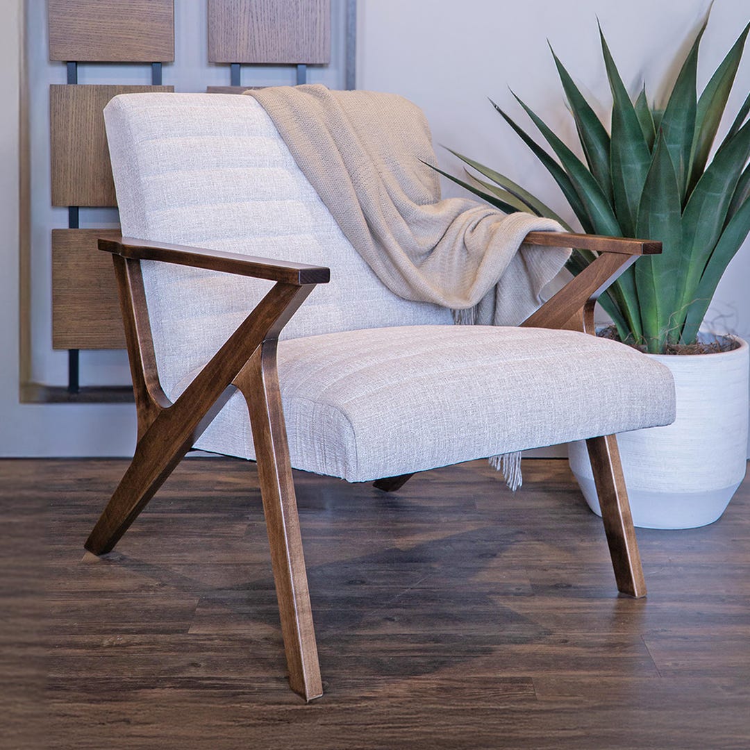 Mid-century Modern Lounge Chair With Channel Tufted Upholstered ...