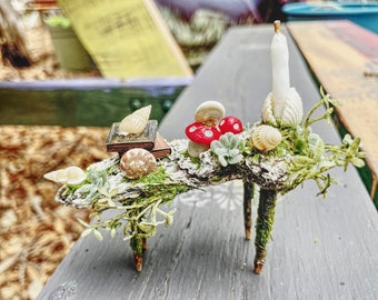 Miniature Fairy Table With Tarot Cards Fairy Furniture, Tiny Mystic Art ...