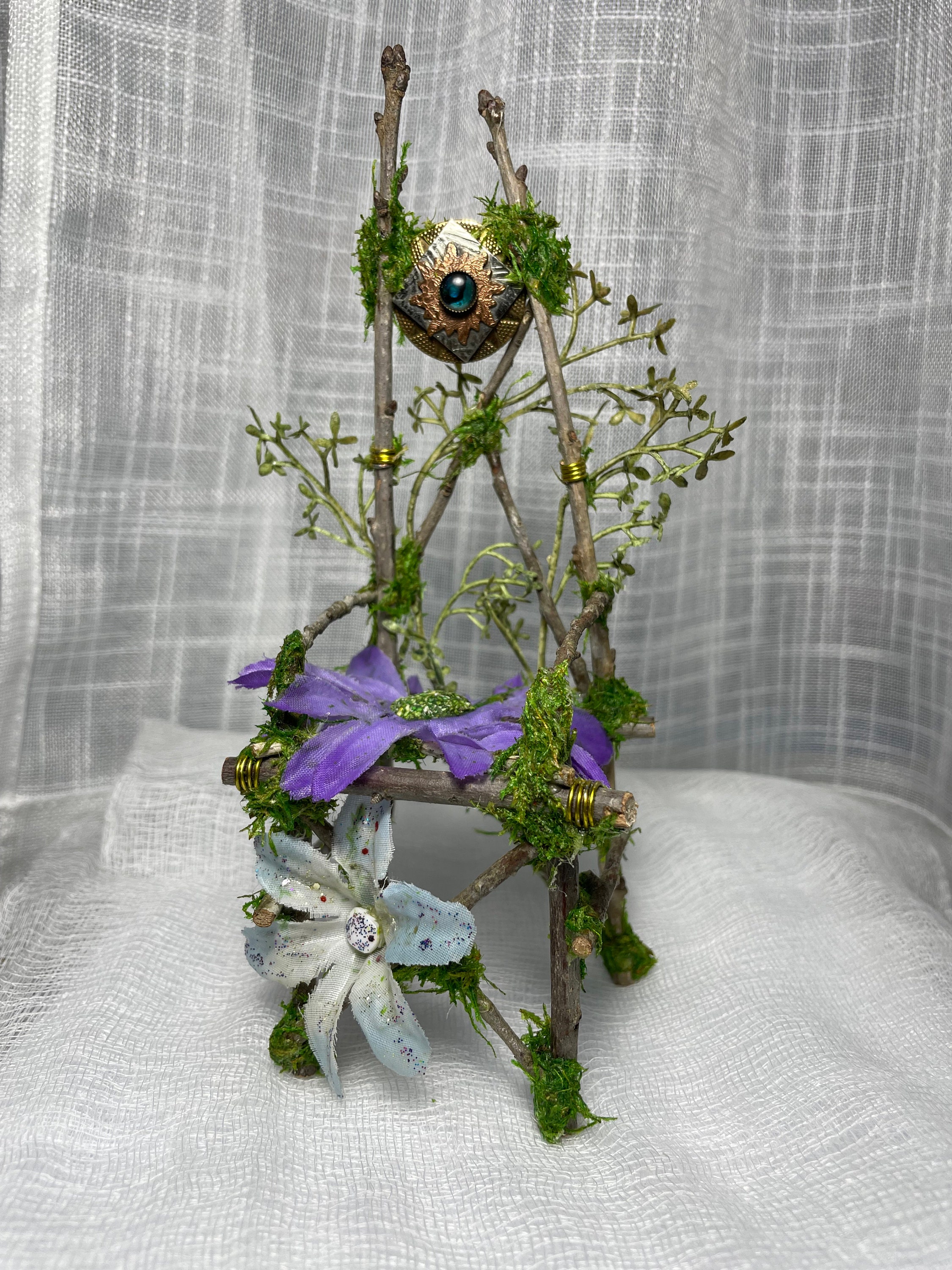 Miniature Fairy Chair Fairy Furniture, Fairy Flower Throne, Miniature ...