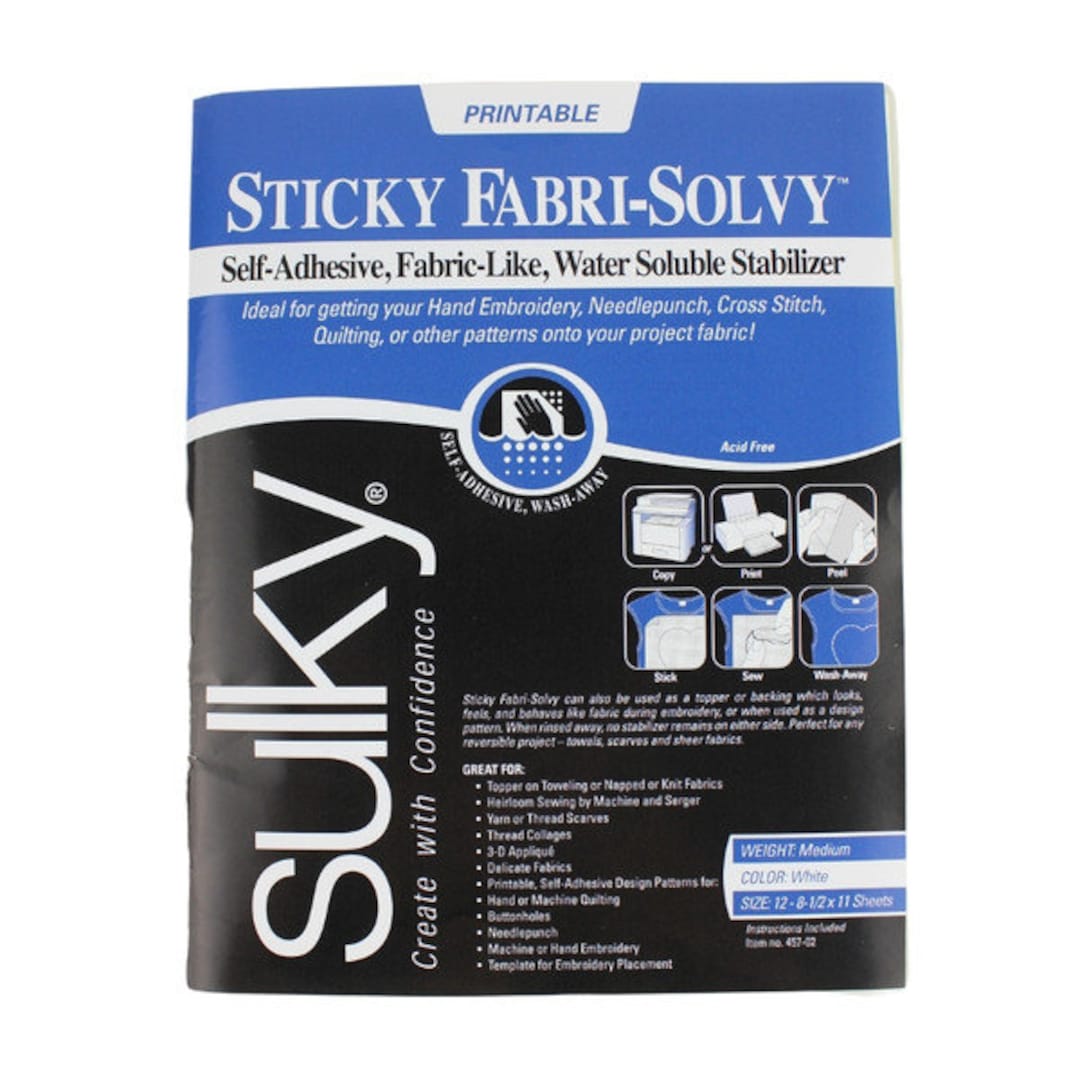 Sulky Sticky Fabri-solvy™ Stabilizer 8.5'' X - Etsy UK