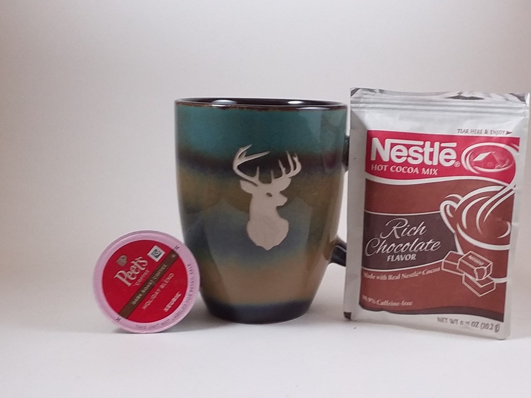 Sandblasted 15 Ounce With a Buck Design Rustic Bistro Mug (coffee Cup ...