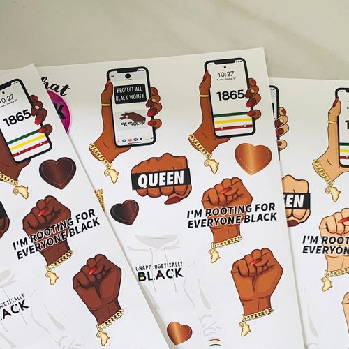 Black Girl Planner Stickers Black Women African American Etsy