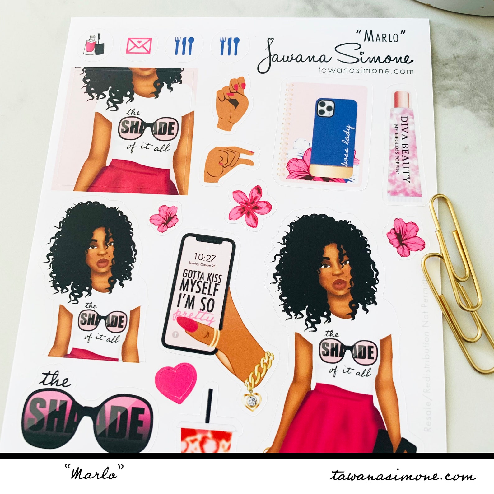 Black Girl Planner Stickers Black Women African American Etsy