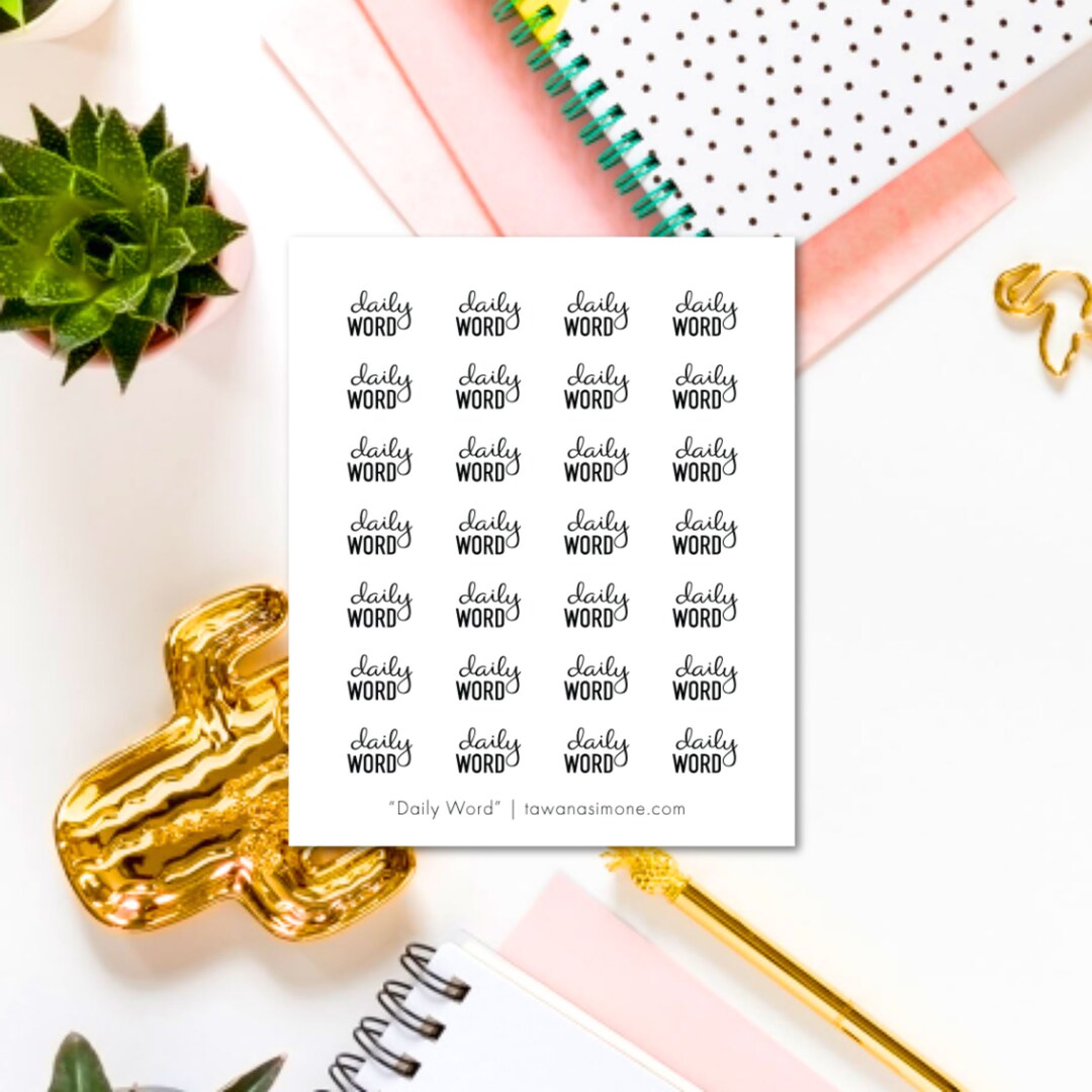 Daily Word Planner Sticker Sheets for Any Size Planners, Journals or ...