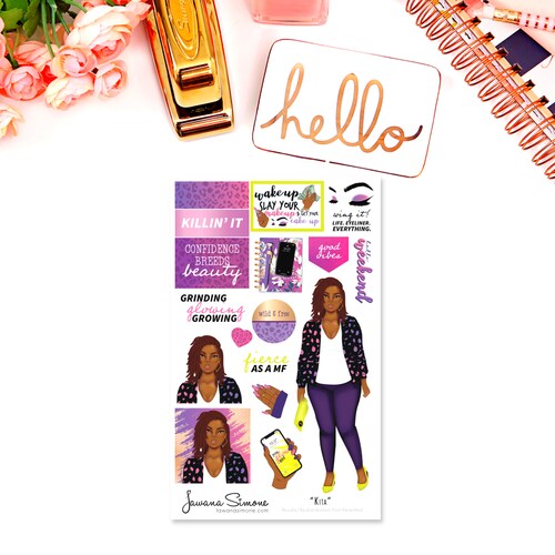 Black Girl Planner Stickers Black Women African American Etsy