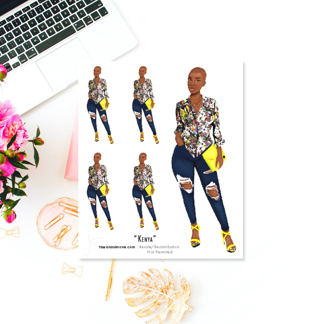 Black Girl MINI Planner Stickers: African American Women Stationery ...
