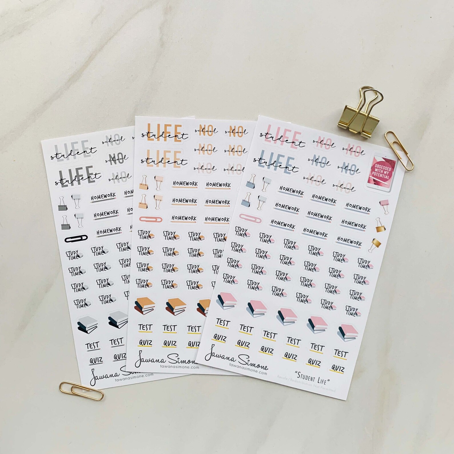 Student Life Planner Sticker Sheets Study Planner Sticker for - Etsy